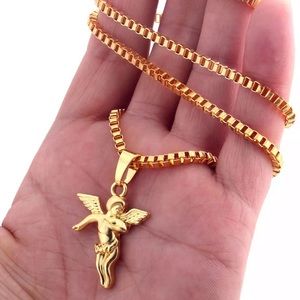 Annajays Boutique | Jewelry | Always Angelic Gold Long Angel Necklace ...